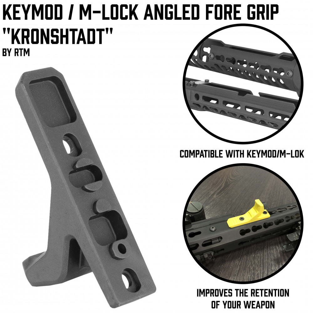 Tactical KeyMod/M-LOK Angled Fore Grip "Kronshtadt" Black RTM - Airsoft ...